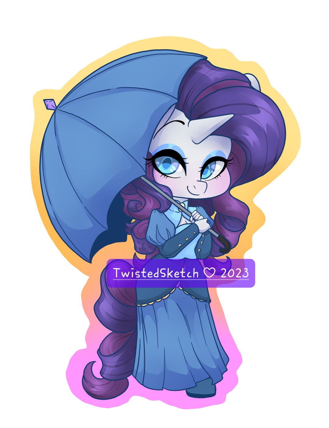 Fancy Chibi Sticker - Etsy