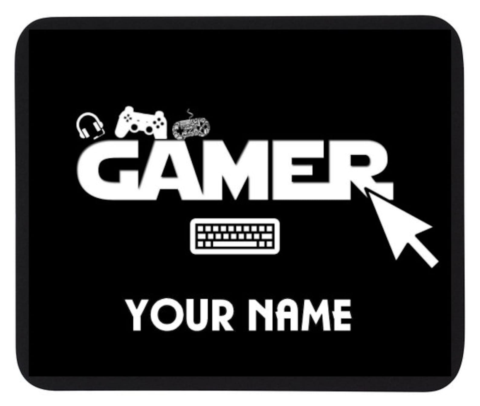 Personalised GAME Mousemat / Mousepad Text Name Printed | Etsy