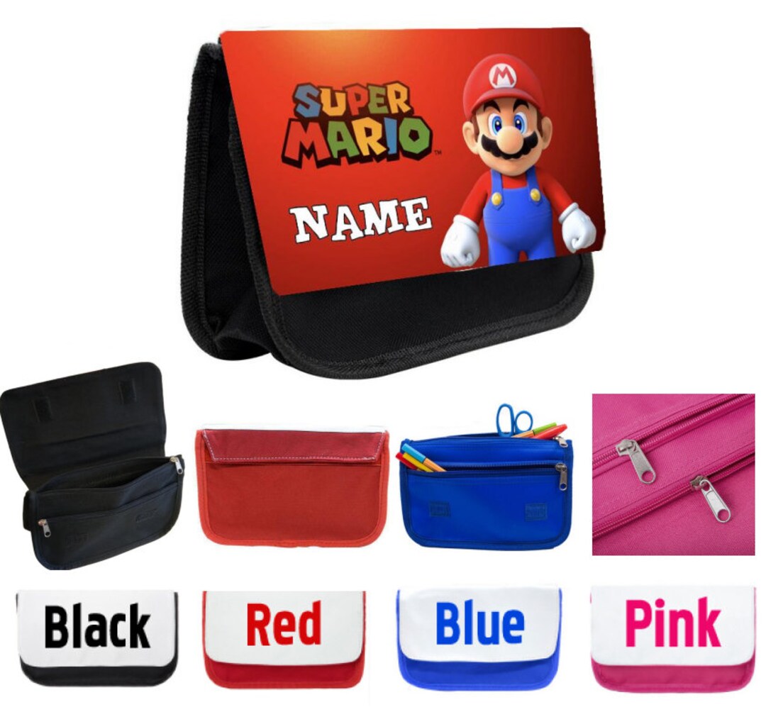 PERSONALISED (custom) Nintendo MARIO Cartoon Pencil Case Bag - School ...