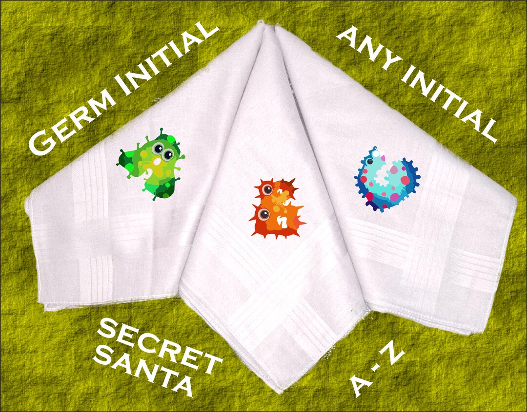 Germ Character Letter Personalised Initial Handkerchief Hanky - Etsy