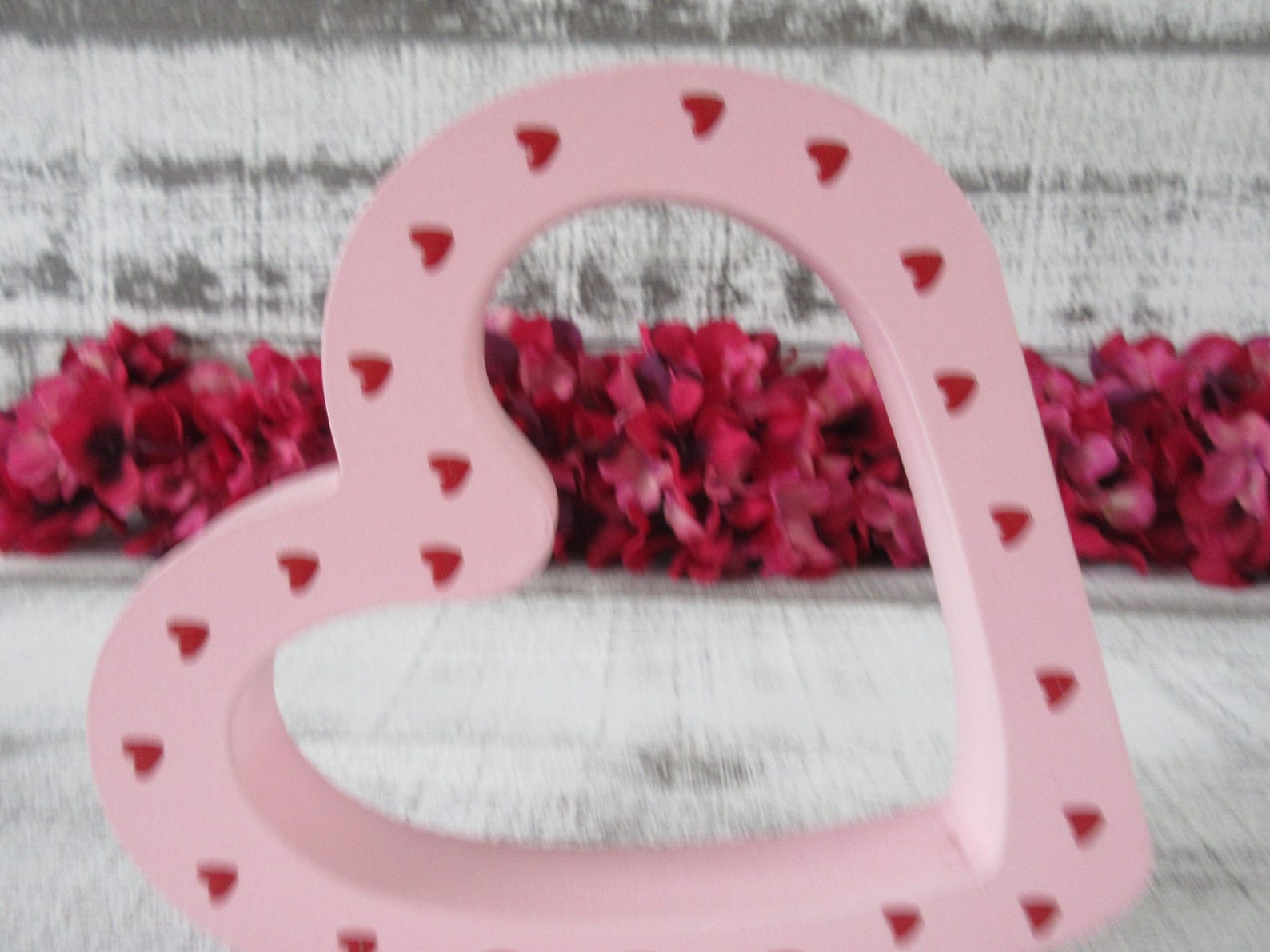 Valentine's Day Pink and Red Heart Decor - Romantic Home Accent - Etsy