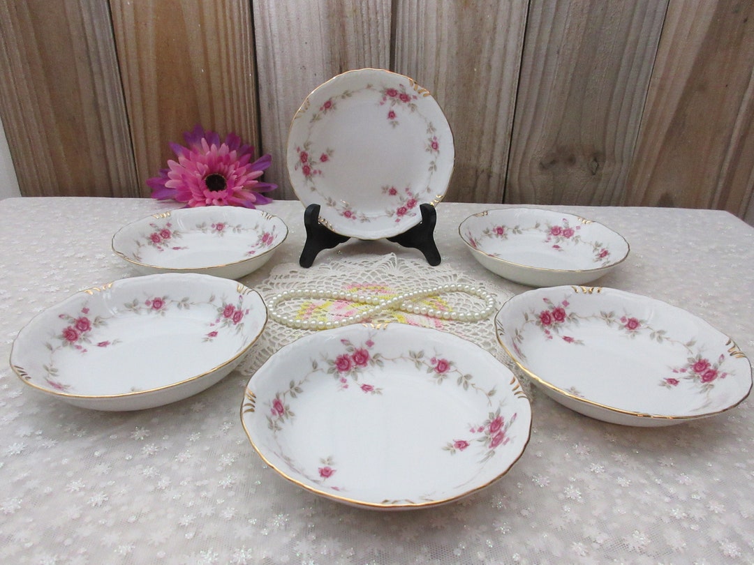 Vintage Ucagco Caroline Pattern Dessert Bowls - Perfect for Floral Home ...