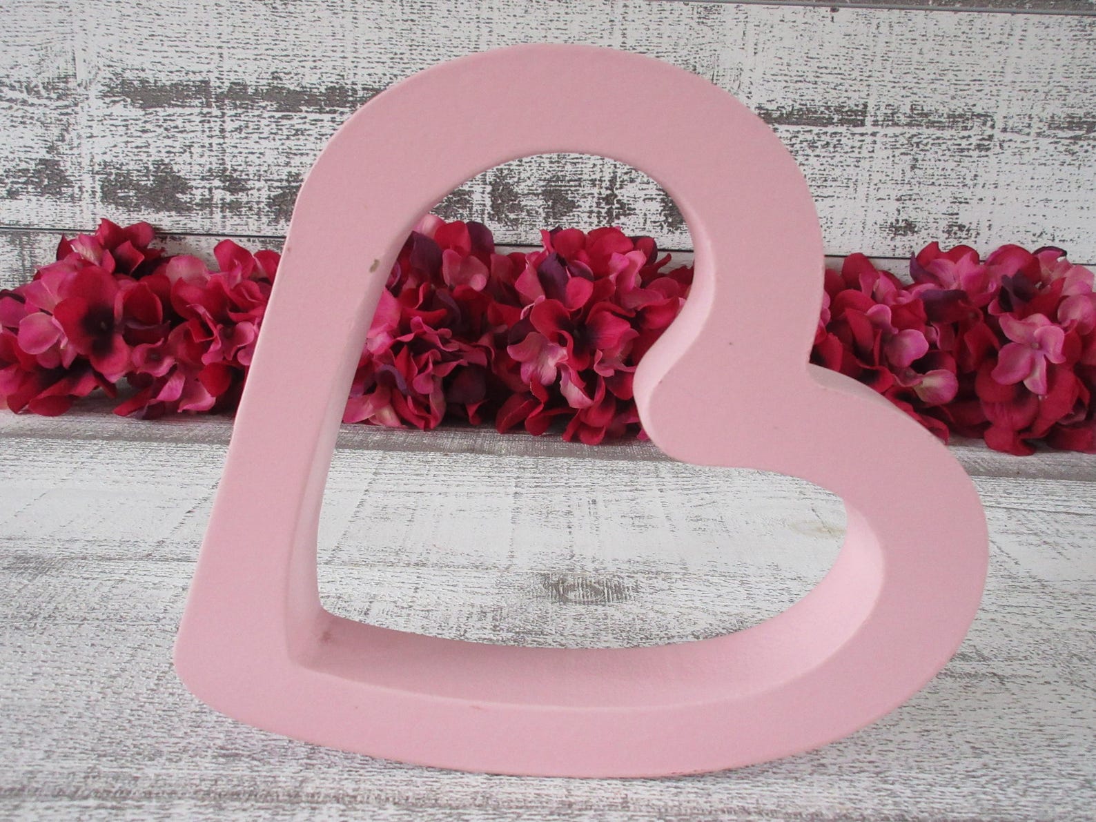Valentine's Day Pink and Red Heart Decor - Romantic Home Accent - Etsy