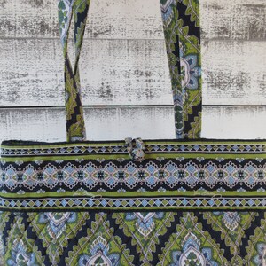 Vera Bradley Green Diamond Pattern Shoulder Tote - Stylish and Spacious ...