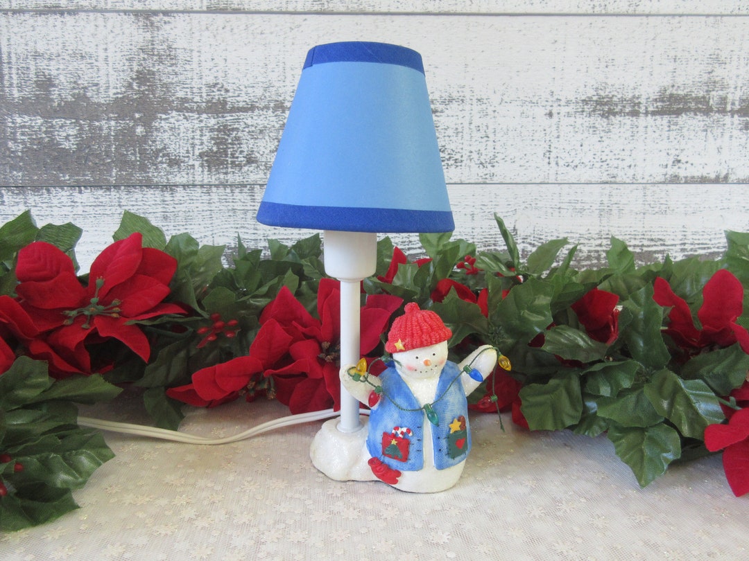 Hallmark Mini Snowman Lamp Holding Christmas Lights - Etsy