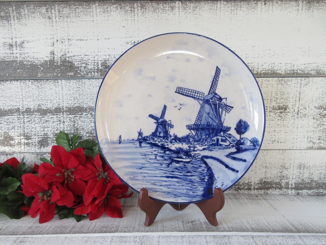 Vintage Delfts Blue Hand Painted 10.5 Inch Plate: Traditional Dutch ...