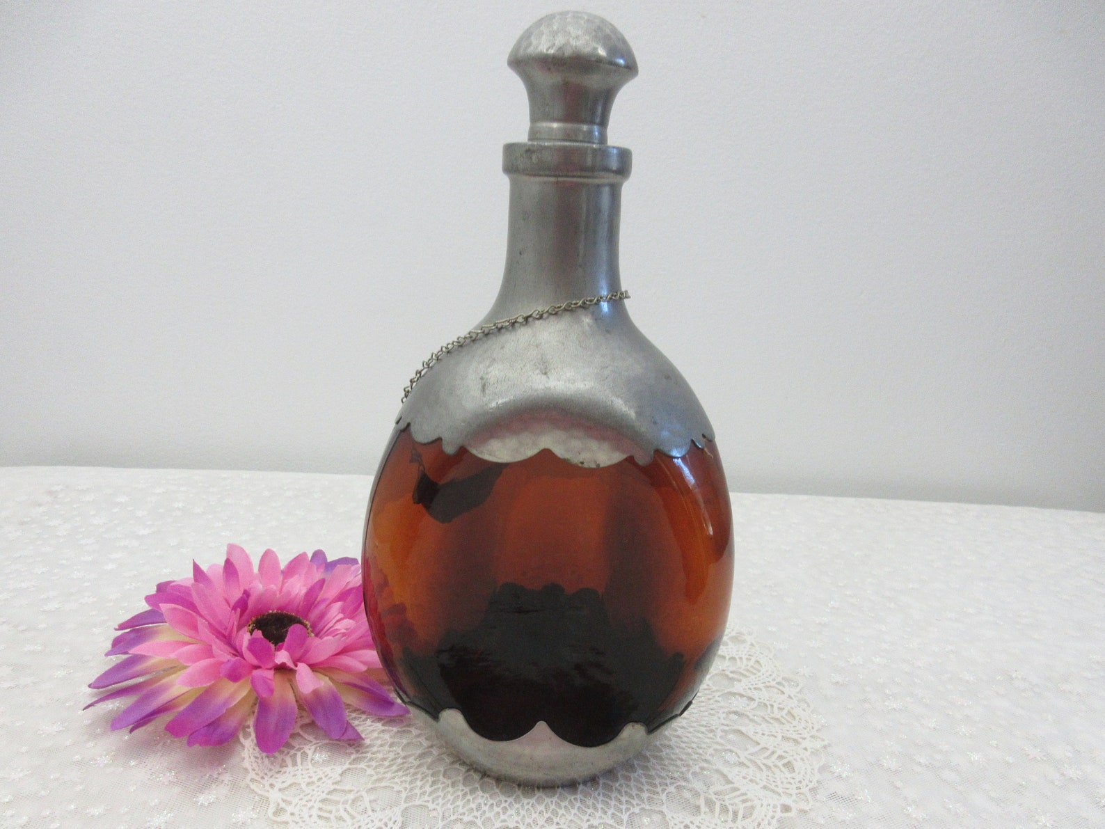 Amber Dimple Liquor Bottle, KMD Made in Holland - Etsy
