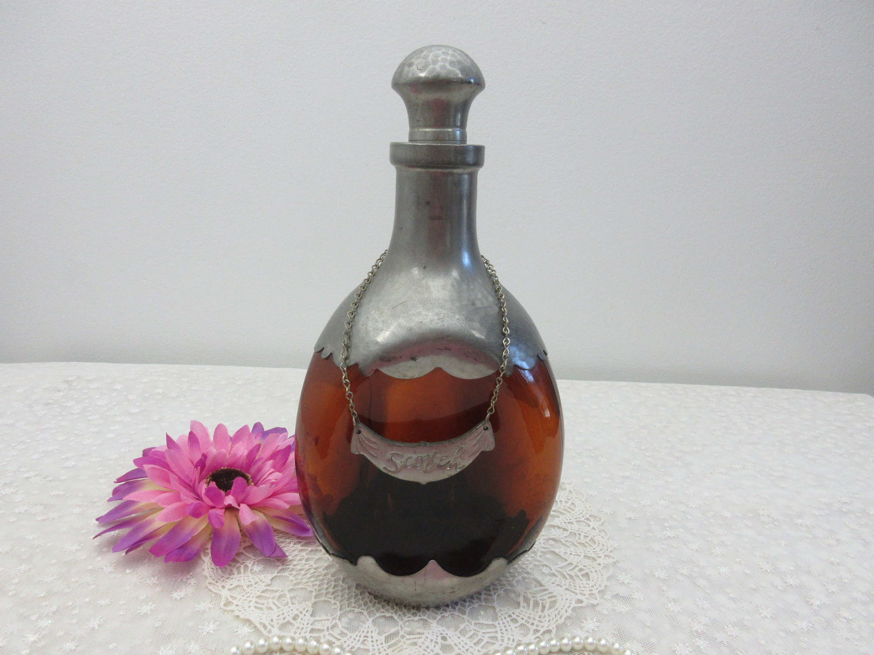 Amber Dimple Liquor Bottle KMD Made in Holland | Etsy