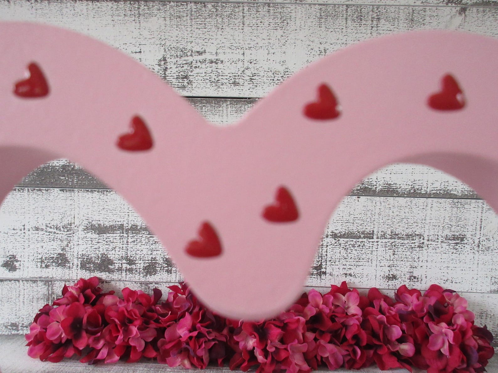 Valentine's Day Pink and Red Heart Decor - Romantic Home Accent - Etsy