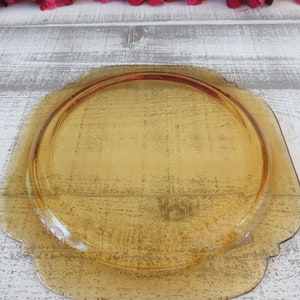 Elegant Amber Depression Glass Plate - Madrid Design - Etsy