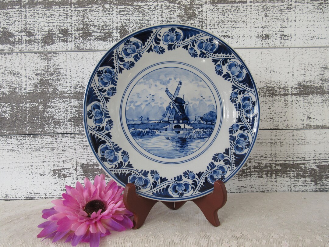 Vintage Delft Blue Wall Plate: Dutch Inspired Decor for Your Home - Etsy