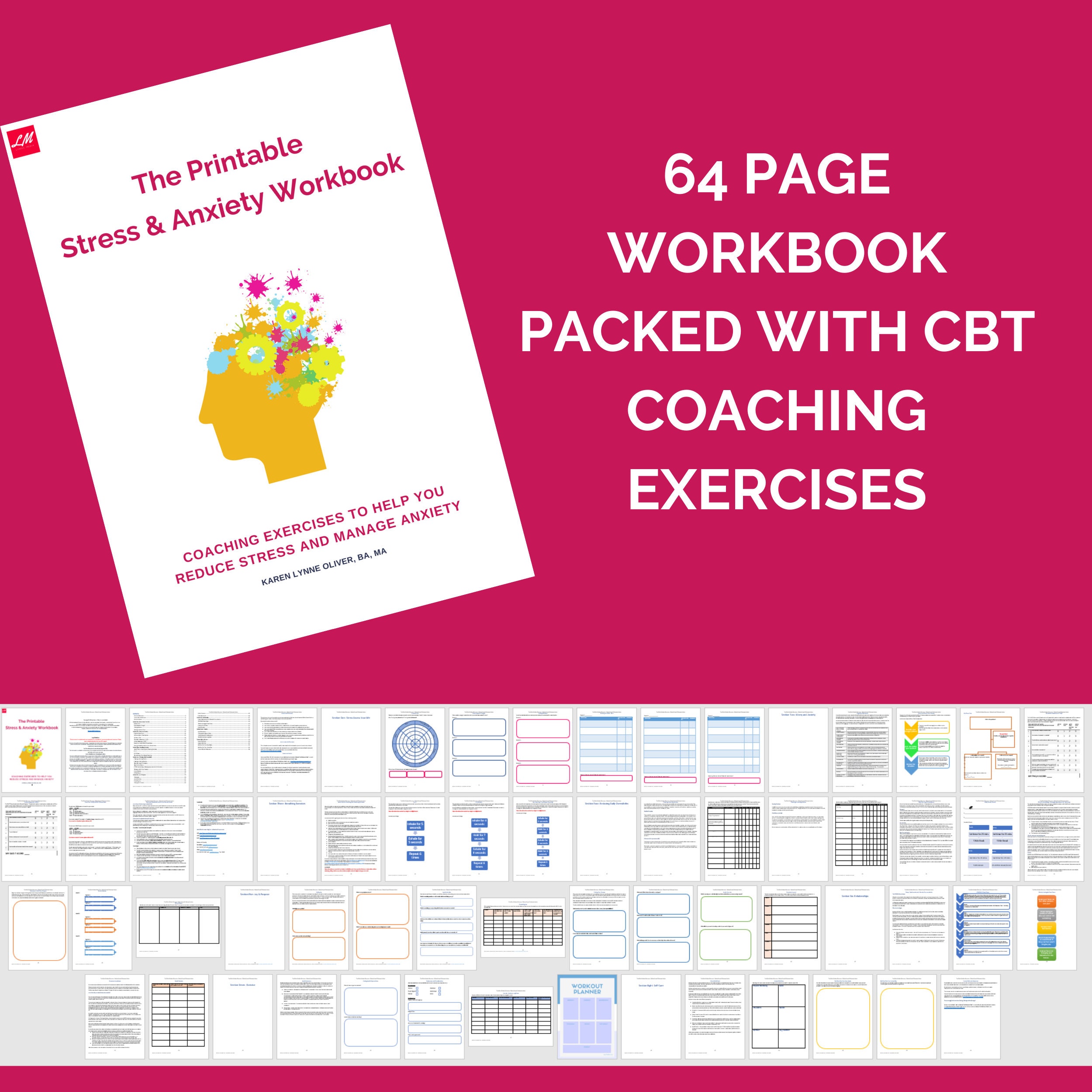Stress & Anxiety: The Printable Workbook - 64 pages of CBT-based ...