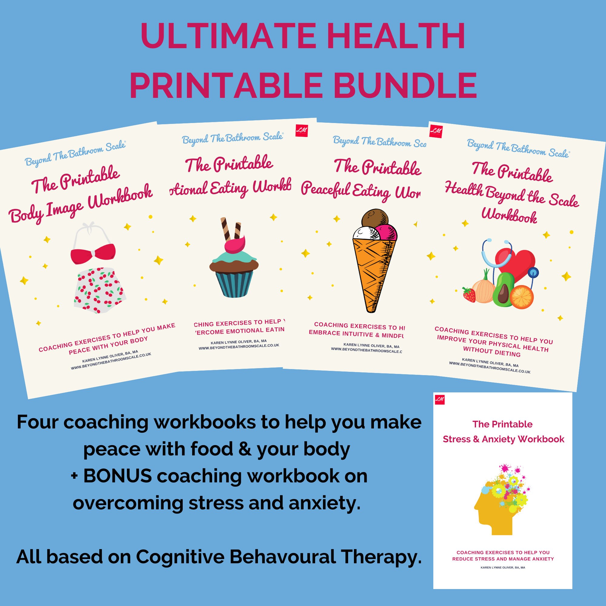 Health Bundle: 5 Coaching Workbooks for Stress, Body Image, Emotional ...