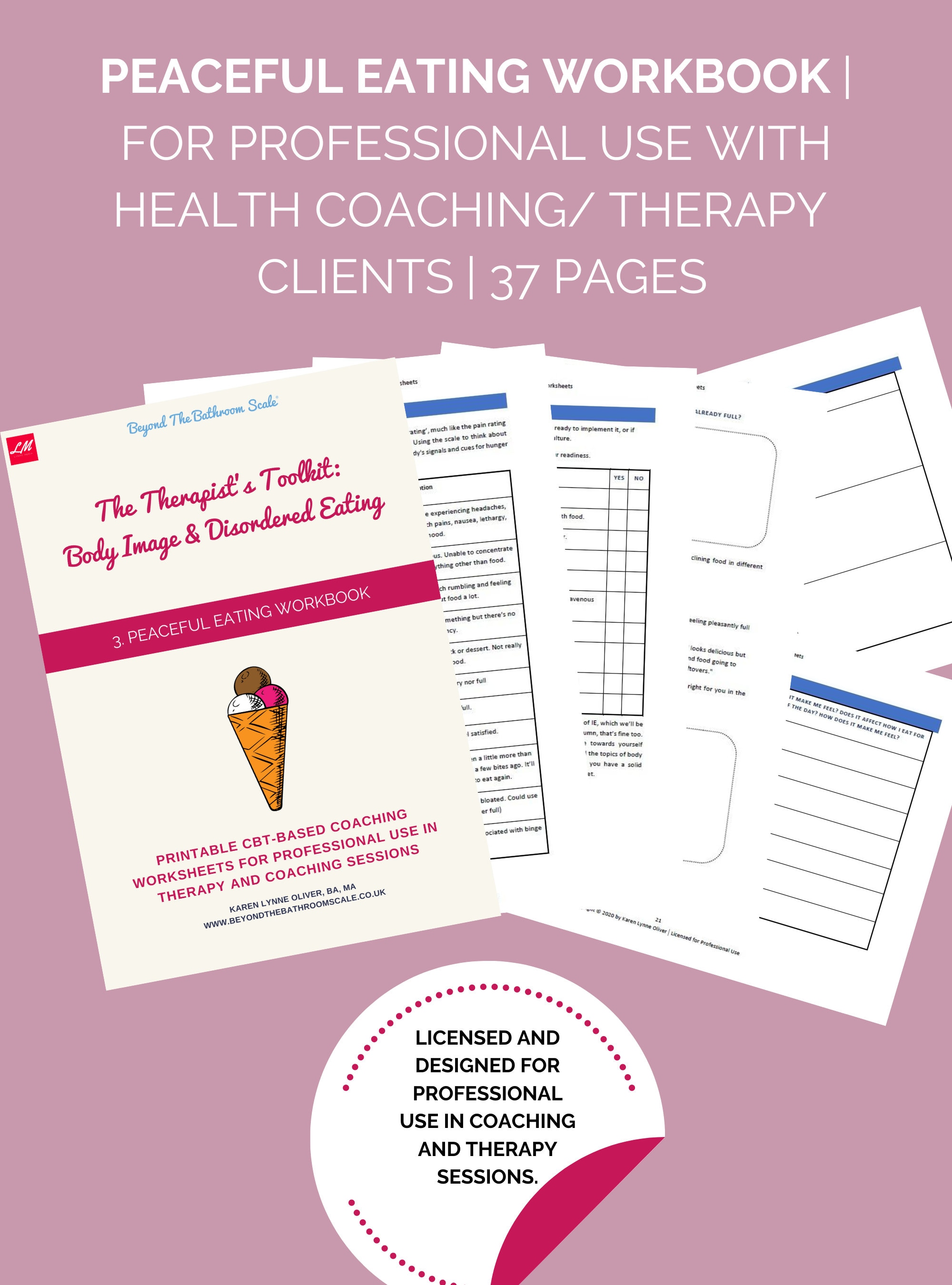 Body Image & Disordered Eating | CBT Workbooks | Digitally Fillable and ...