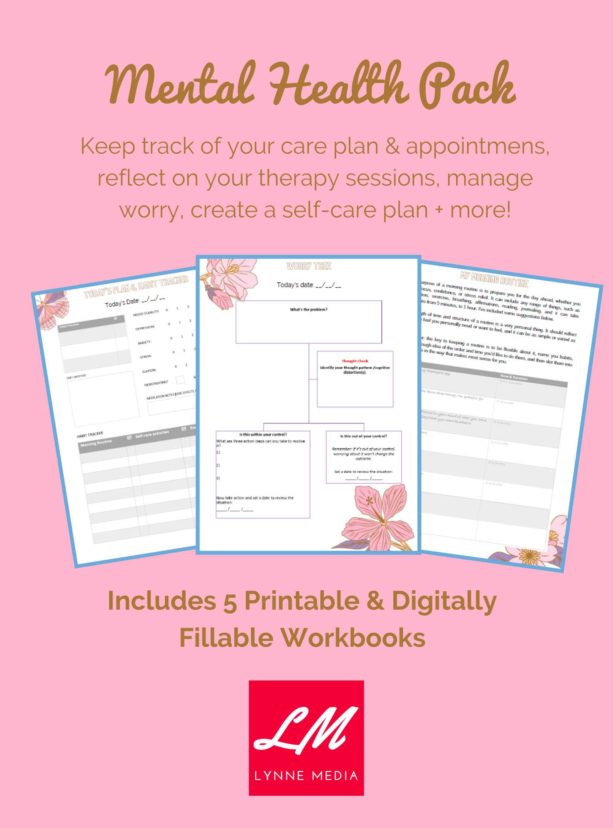 Mental Health Printable Pack | Digitally Fillable | Appointment log ...