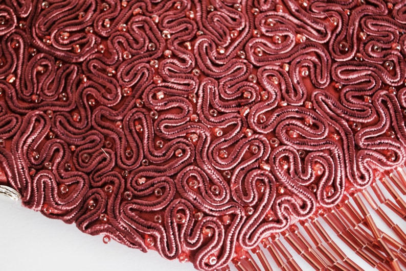 1920s Red Silk Flapper Beaded and Embroidered Evening Bag - Etsy