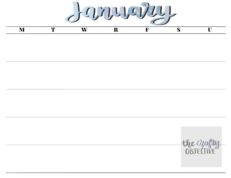 Hand Lettered Months Watercolor Design 1 | Etsy