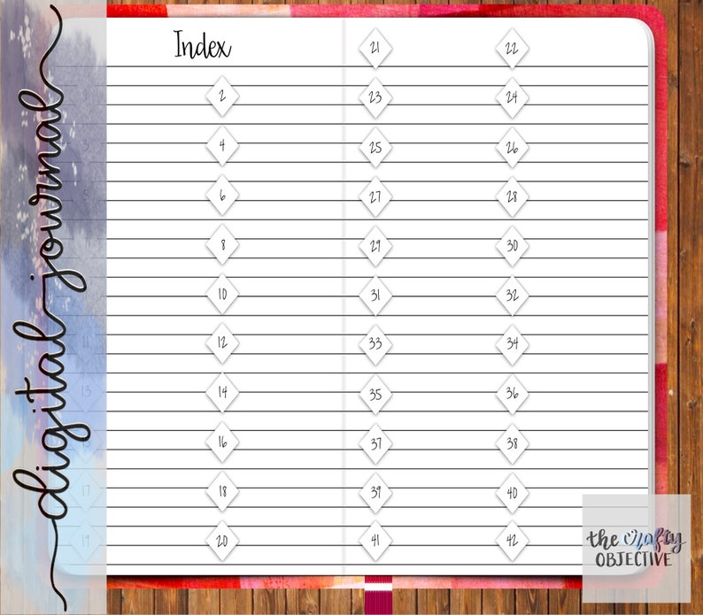 Digital Bullet Journal Lined Pages With Dashboard, Index, and Linked ...