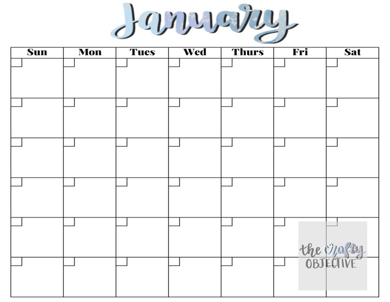 Hand Lettered Months Watercolor Design 1 - Etsy