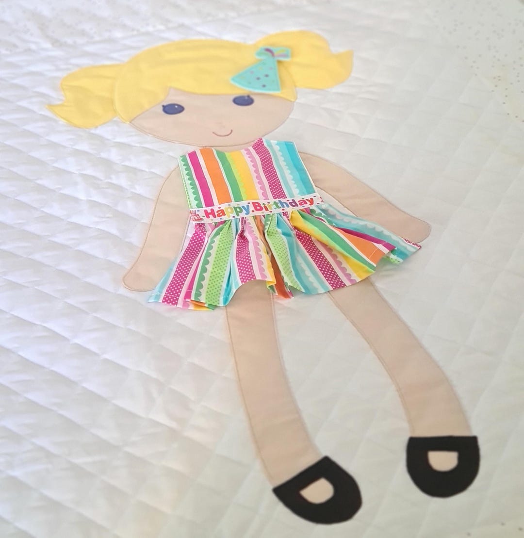 Printed Party Dress Pattern, Doll Sewing Pattern, Paper Doll Blanket ...