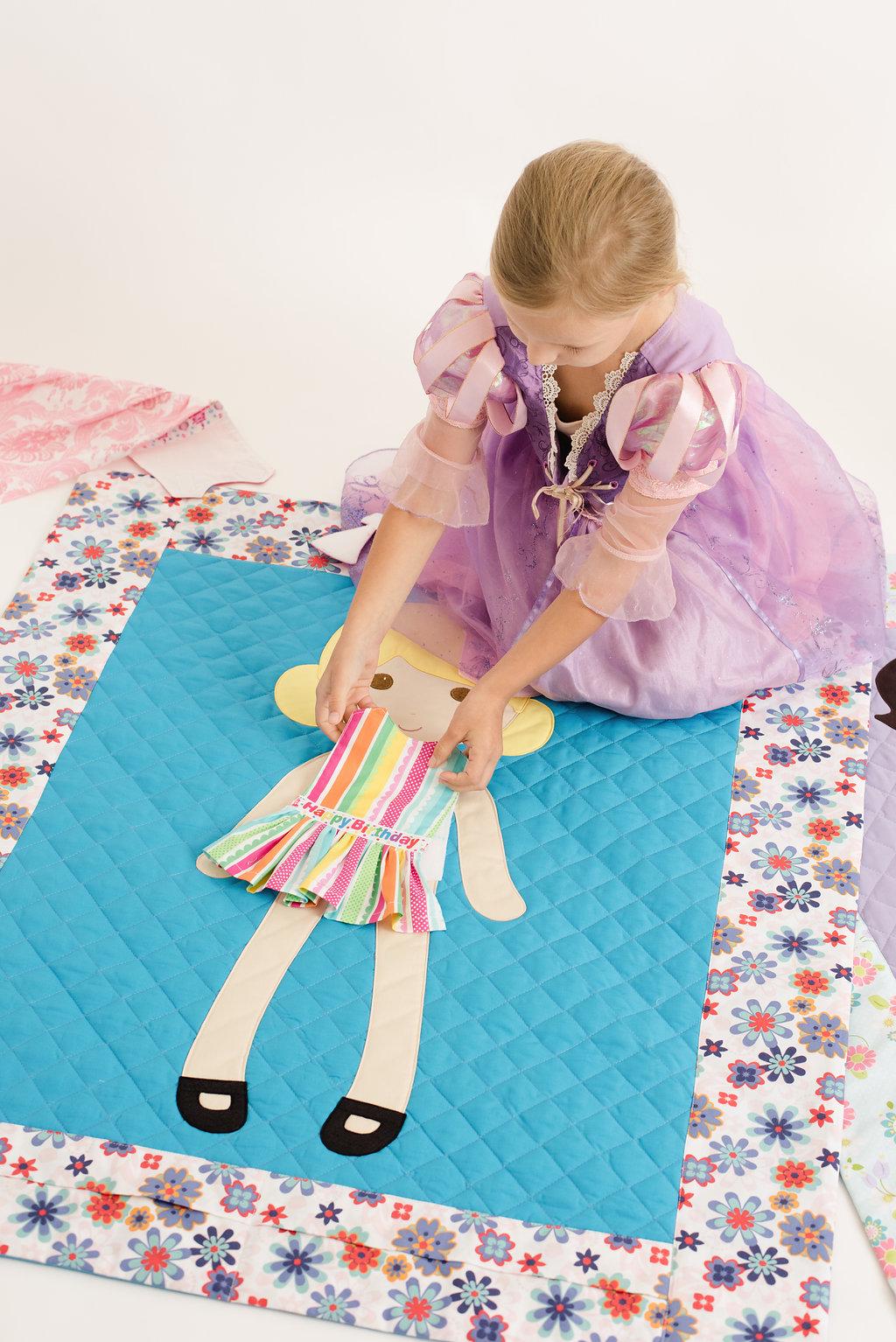 Printed Party Dress Pattern, Doll Sewing Pattern, Paper Doll Blanket ...