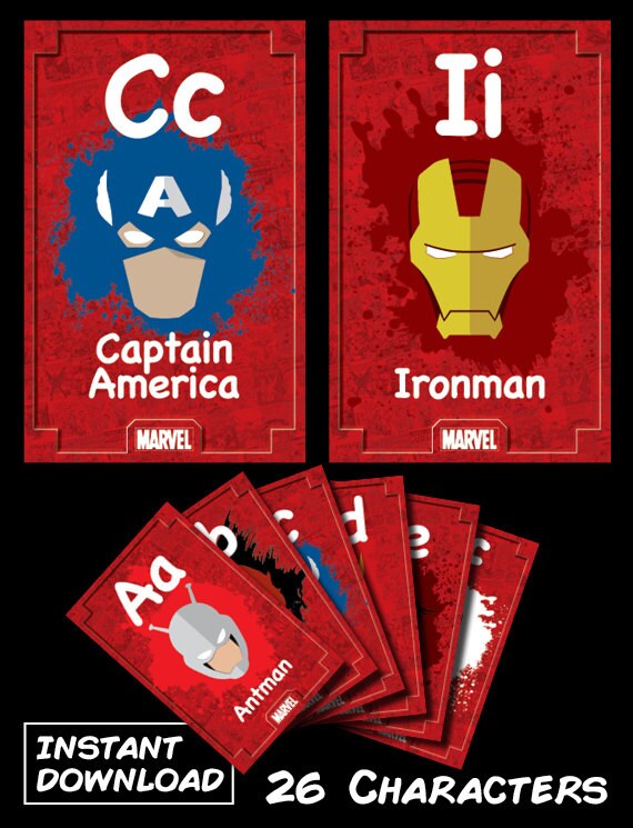Superhero Flash Cards - Marvel Edition - Pack 1 - Etsy
