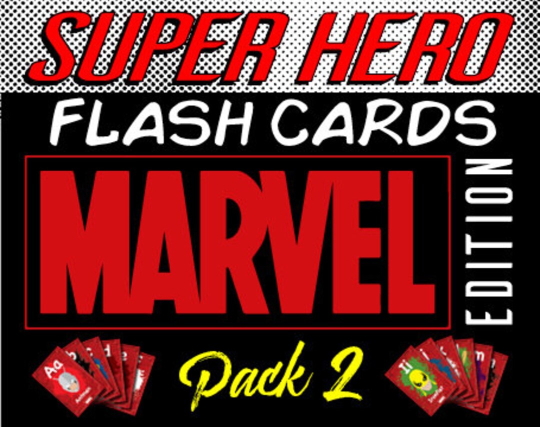 Superhero Flash Cards - Marvel Edition - Pack 2 - Etsy