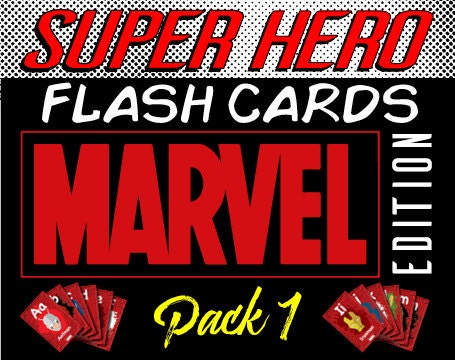 Superhero Flash Cards - Marvel Edition - Pack 1 - Etsy