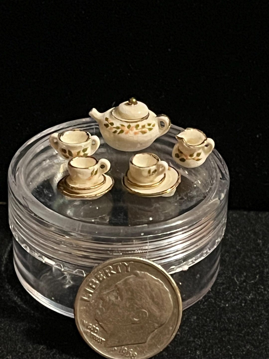 Miniature Dollhouse Porcelain Tea Set. - Etsy