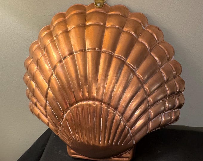 Vintage Copper Detailed Scallop Shell Jelly Mold / Vintage Farmhouse ...