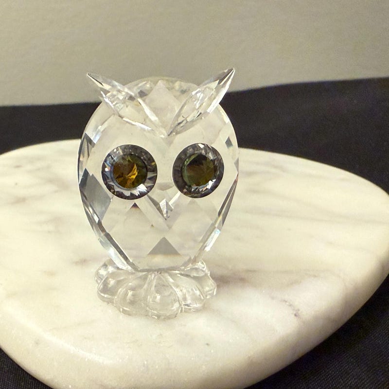 Vintage Crystal Owl Miniatures - Etsy