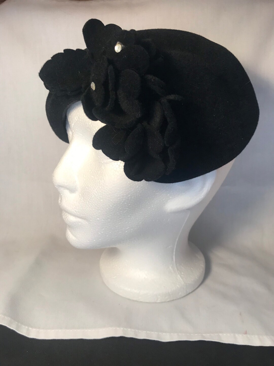 Vintage Black Cap Hat Genuine Valore. - Etsy