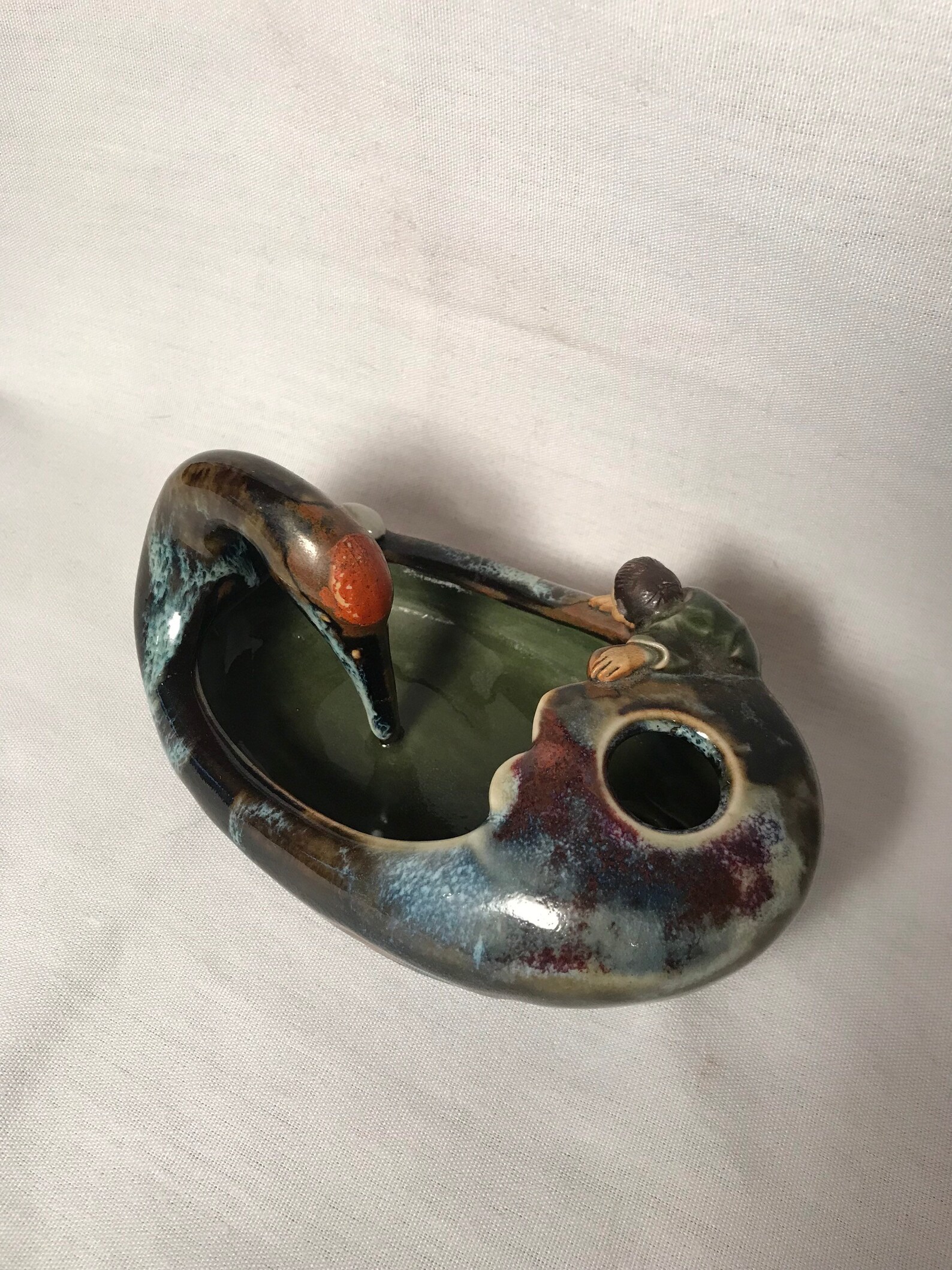 Antique Japanese Swan Form Glazed Pottery Ink Wash Sumida Gawa - Etsy