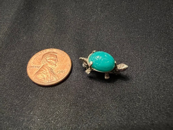 Small Vintage Egyptian Revival Green Scarab Turtle Pi… - Gem