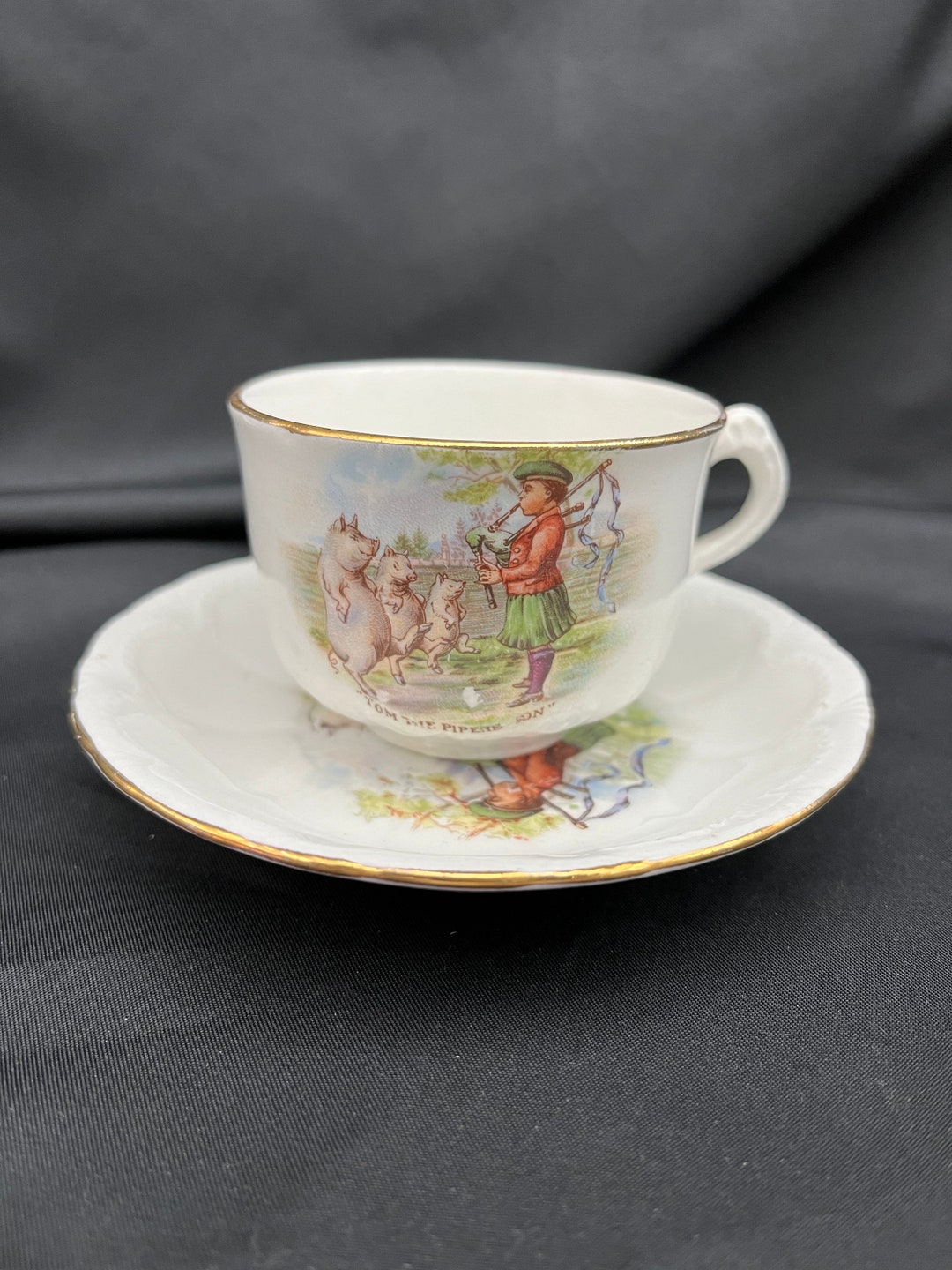 Antique Nursery Rhyme Cup and Saucer, Germany. - Etsy