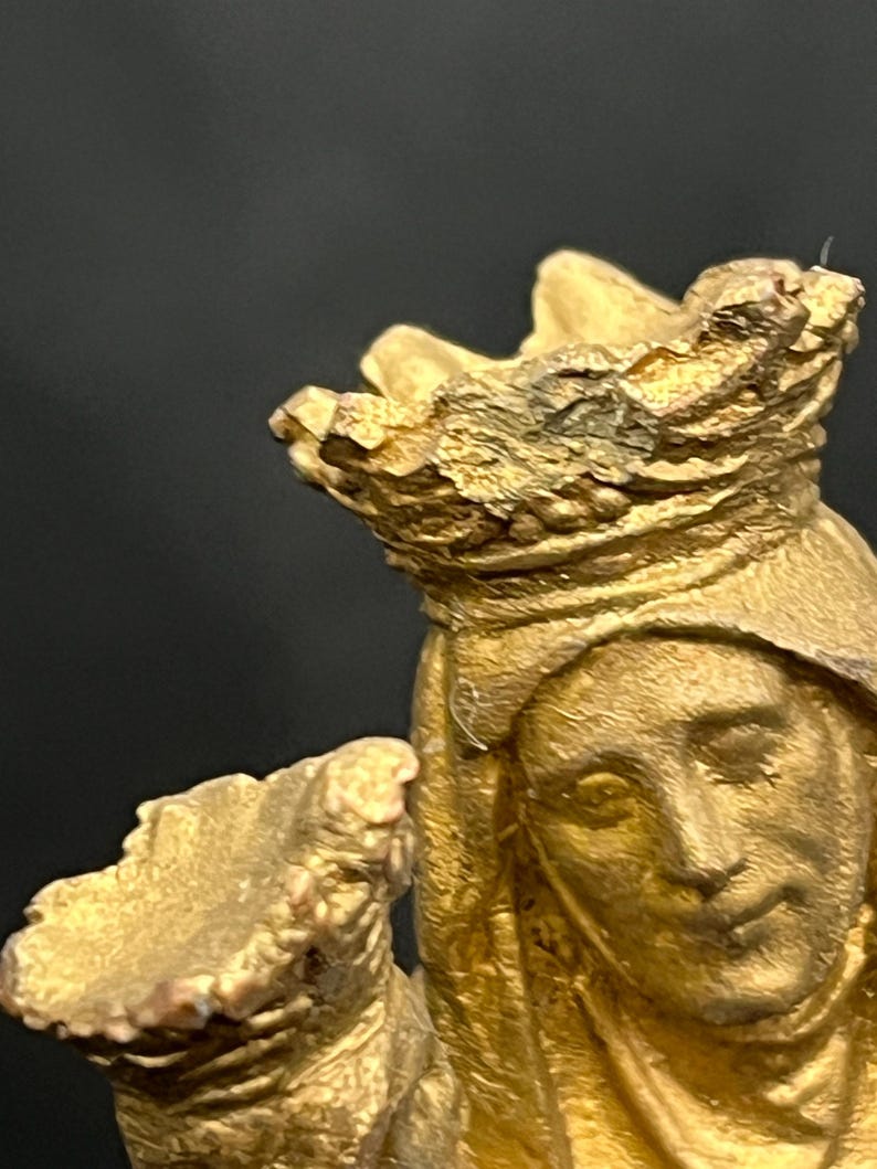 Antique Cast Metal French Statue of Saint Anne De Beaupre With Young ...