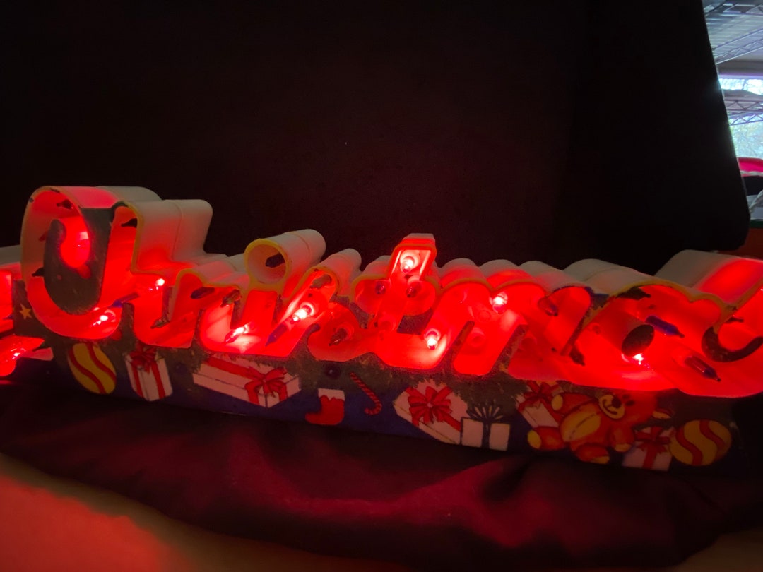 Vintage, Electric, Merry Christmas Sign. - Etsy