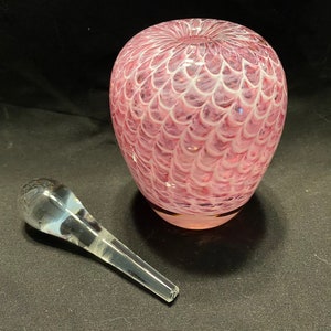 Beautiful Pink and White Fish Scale Design Art Glass Perfume Scent ...