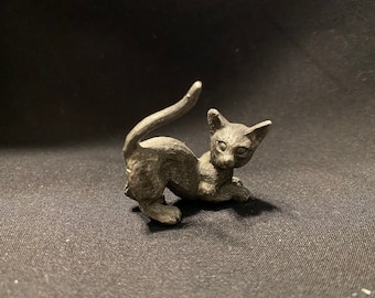 Pewter Cat Figurine - Etsy