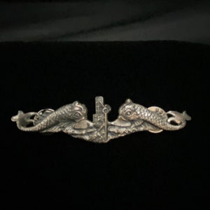 Korean War US Navy Submarine Enlisted Dolphin Pin Marked LGB Sterling ...