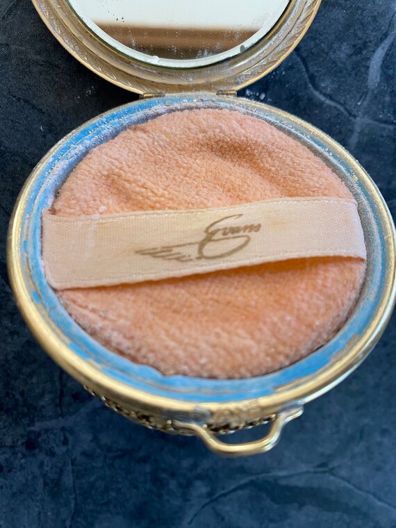 Vintage poodle powder, compact 1940s-50s by Evans. - Gem