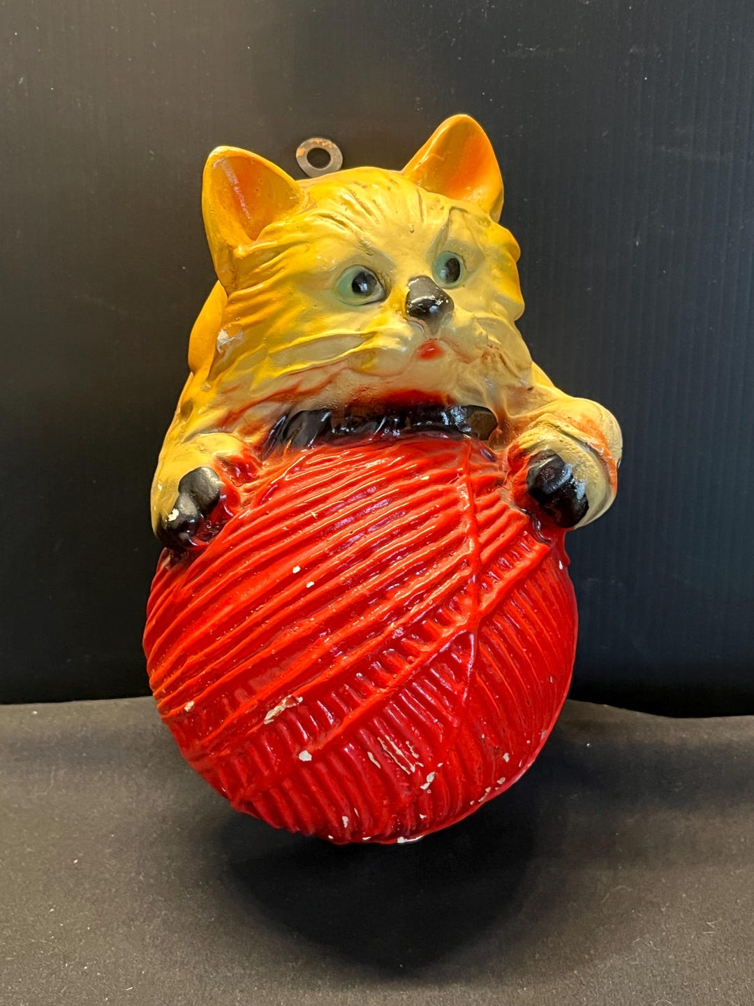 Vintage Chalkware Cat String Holder Wall Hanger. - Etsy