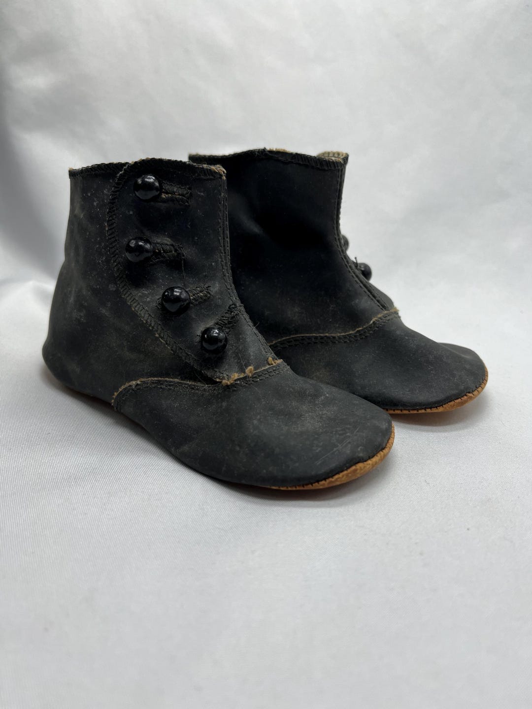 Pair of Black Victorian, Leather Button up Black Children’s Shoes. - Etsy