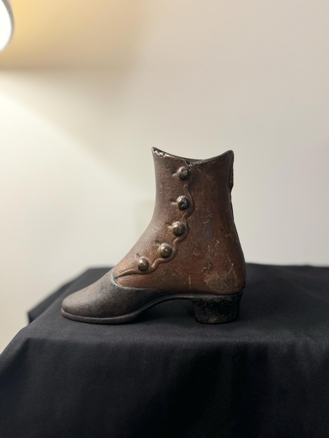 Victorian Cast Iron Button Down Shoe Boot Door Stop Folk Art Vintage ...