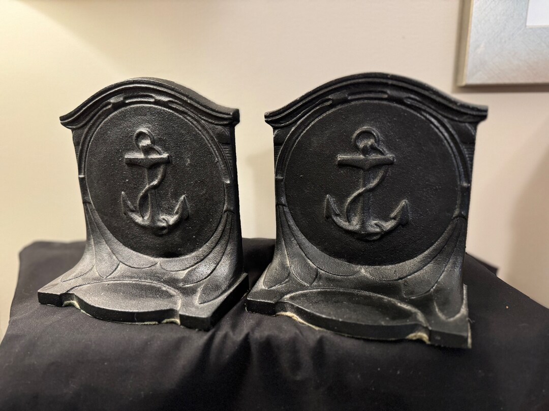 Rare Set of Nautical Anchor Navy Cast Iron Bookends Art Deco Style - Etsy