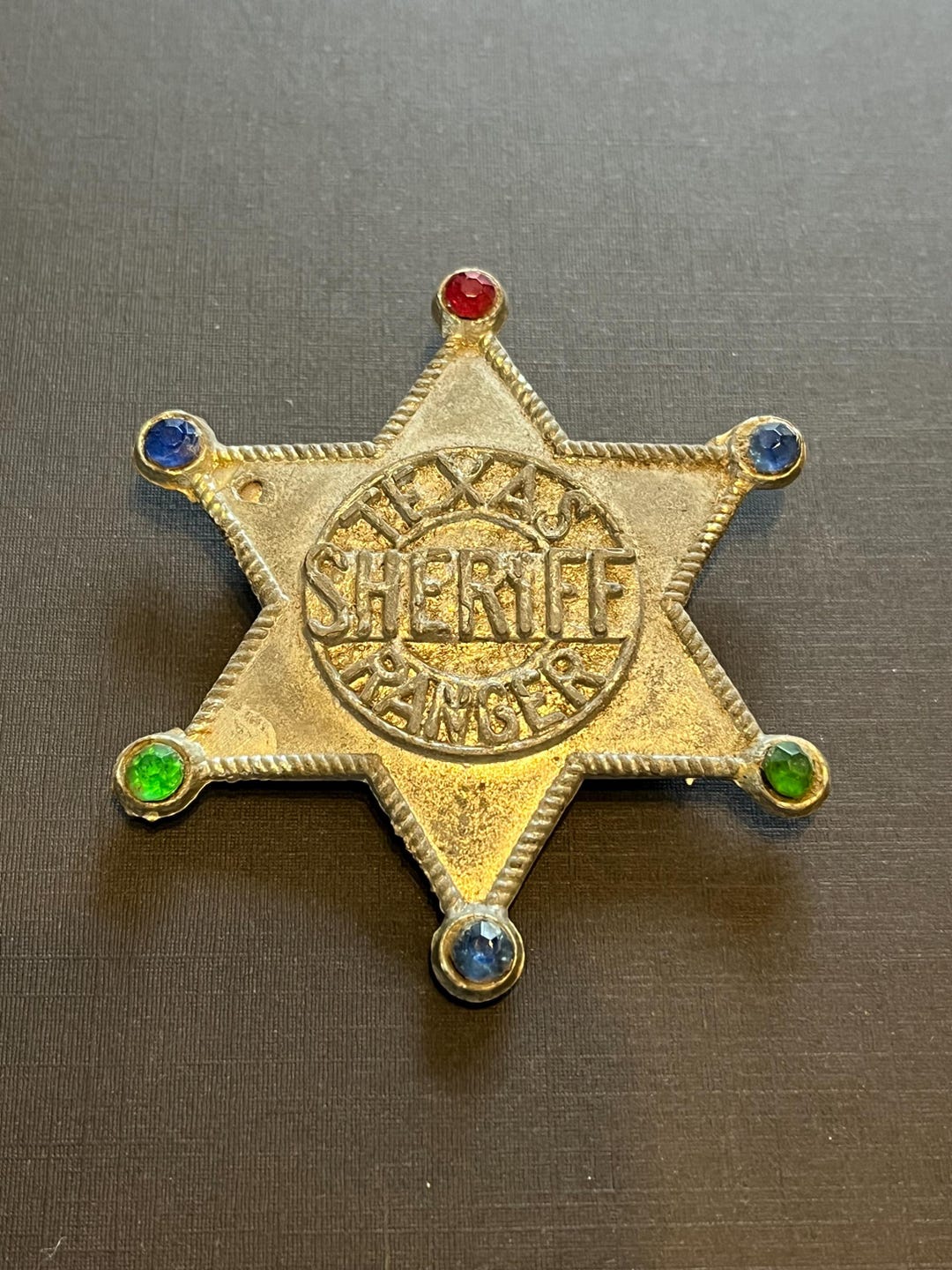Vintage Jeweled Toy Pewter Texas Ranger Sheriff Badge. - Etsy