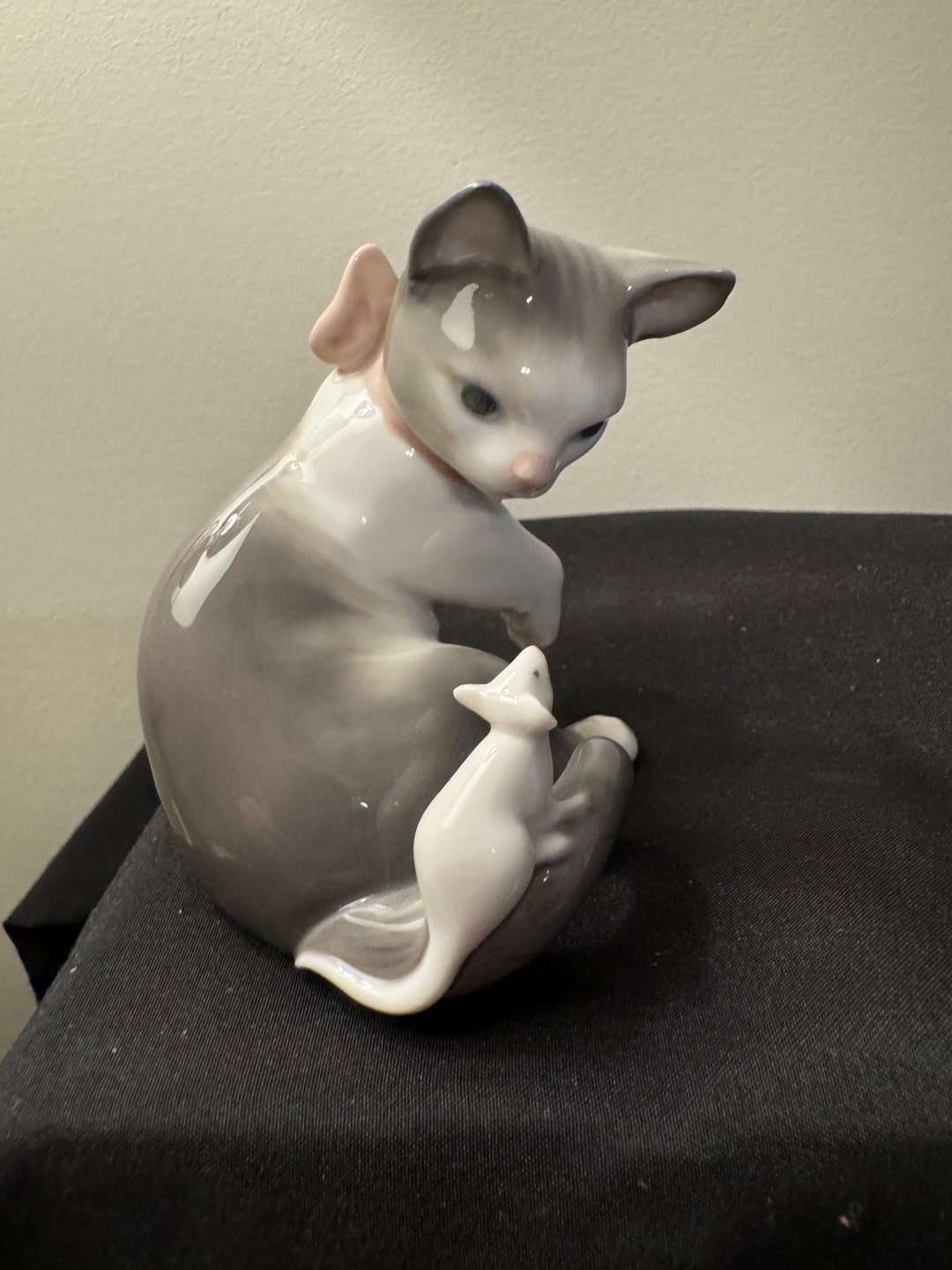 Vintage Lladro Cat and Mouse Figurine - Etsy