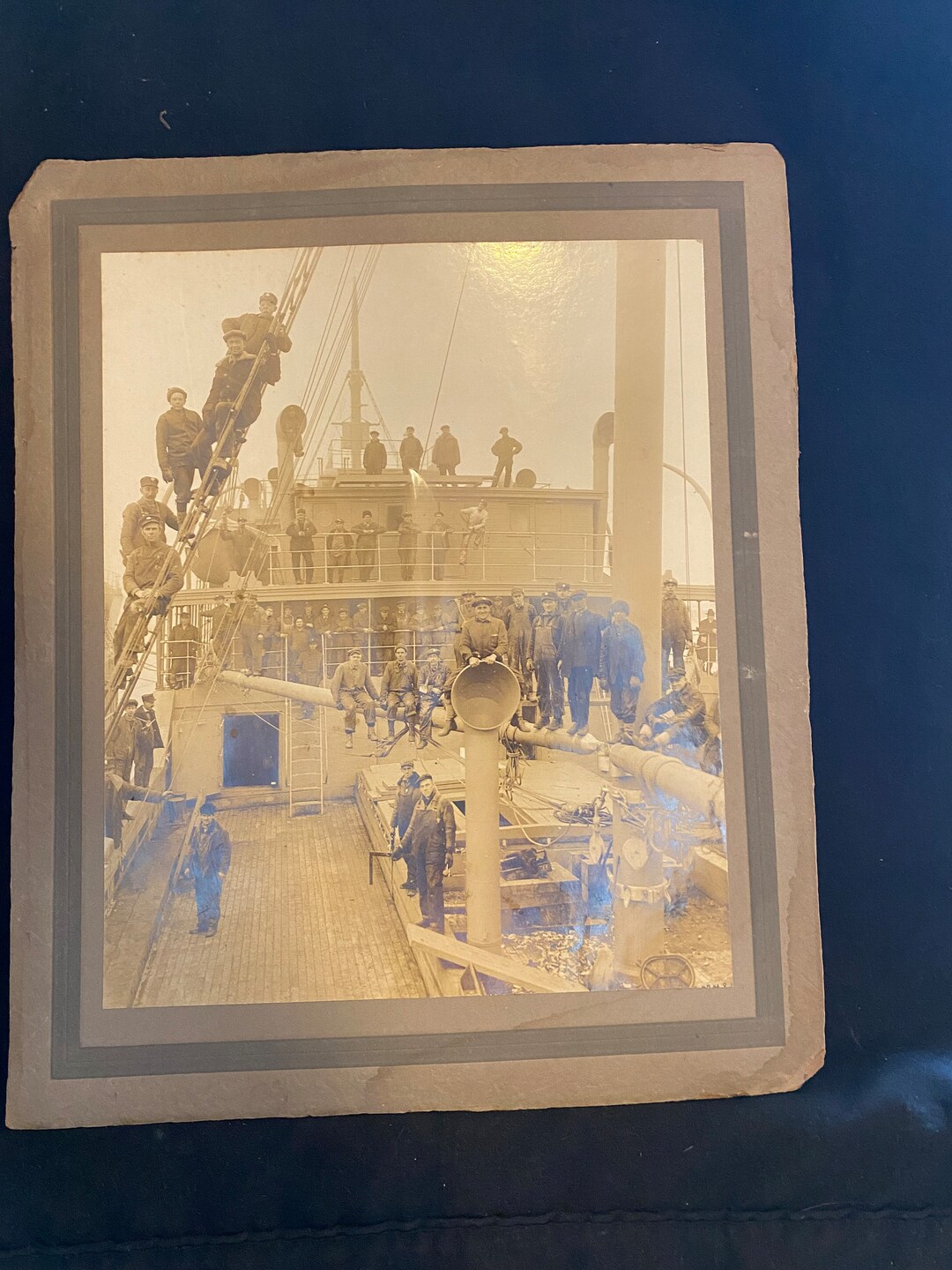 Antique Photograph: New England Ship Builders on Ship - Etsy