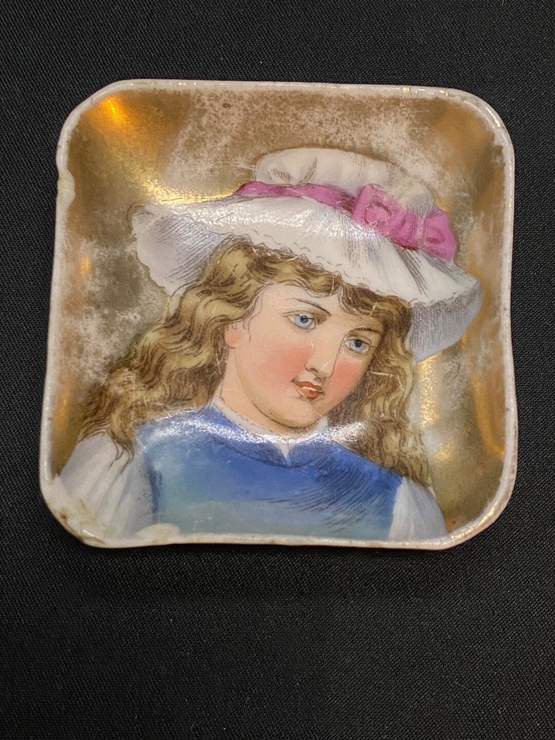 Antique Hand Painted Portrait Butter Pat Dish. - Etsy