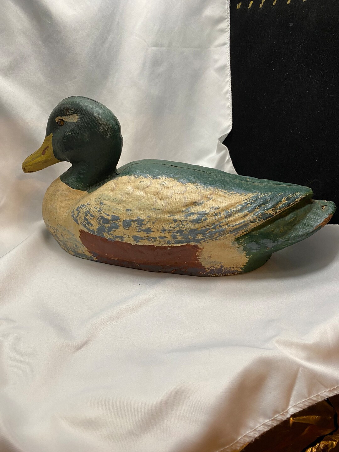 Antique Wood and Canvas Covered Hand, Painted Decoy Duck. - Etsy